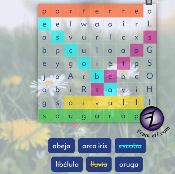 FREE interactive SPANISH wordsearch puzzles! – FranLaff.com