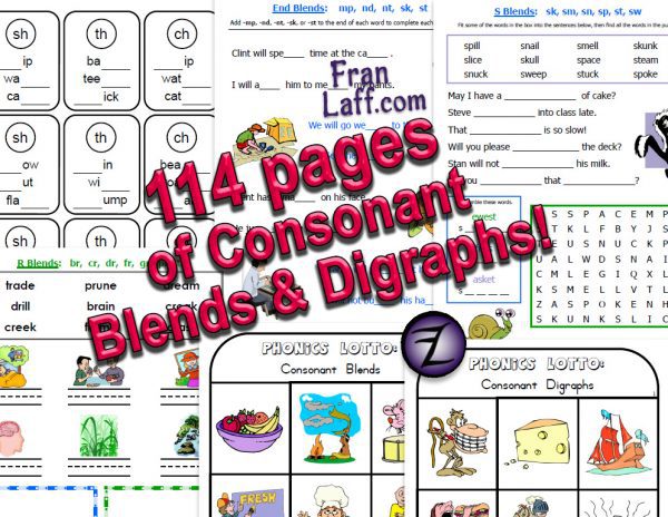 Consonant Blends & Digraphs FUN Pack! – FranLaff.com
