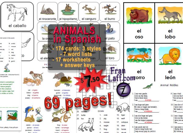 ANIMALS in Spanish – FranLaff.com