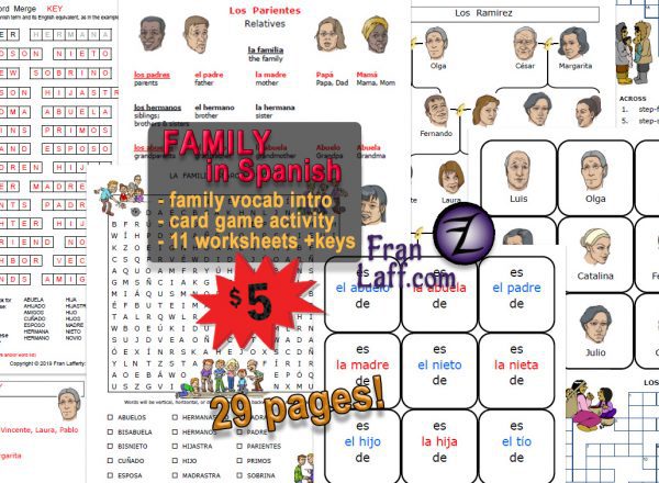 SPANISH Family Vocab Fun! – FranLaff.com