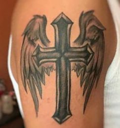 simple winged cross tattoo – FranLaff.com